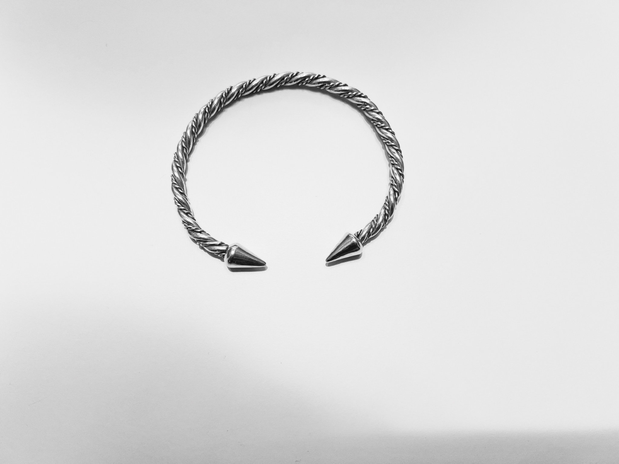 Vintage Sterling Silver Twisted Torque Bangle Cuff Pointed Ends - Etsy