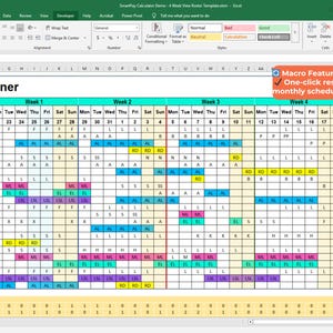 Employee Roster Template Bundle | Excel & Google Sheets 4-week Shift ...
