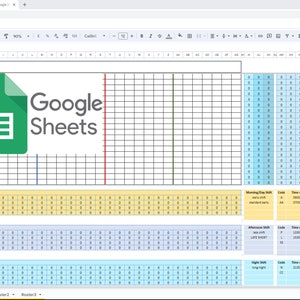 Google Sheets Rostering Template for Customizable Shift Codes and Skill ...
