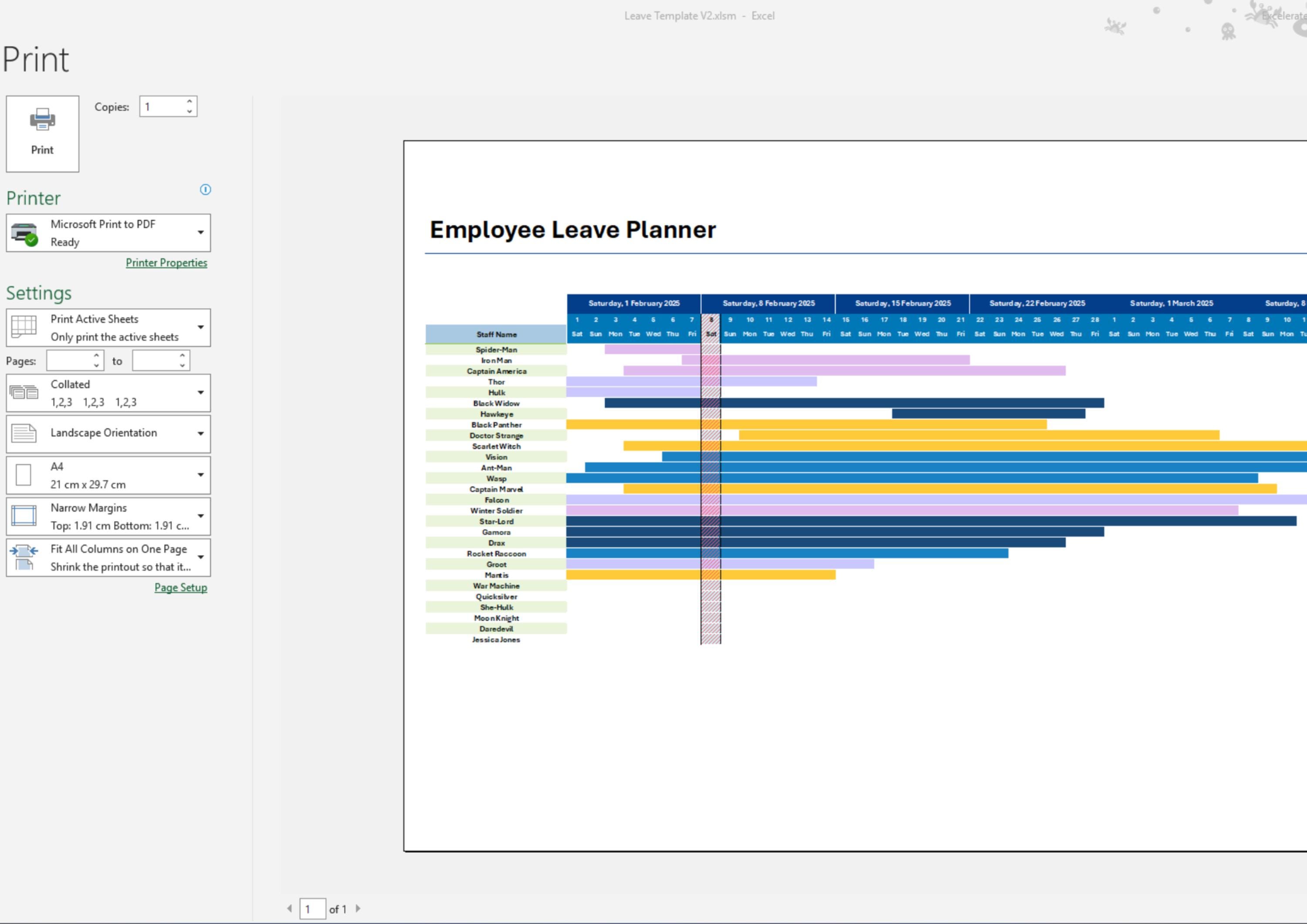Customizable Excel Employee Leave Tracker Template | Staff Leave ...