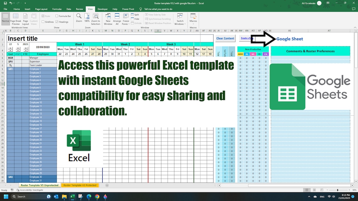 Google Sheets Rostering Template for Customizable Shift Codes and Skill ...
