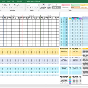 Professional Excel Roster Template: Efficient Rotating Shift - Etsy ...