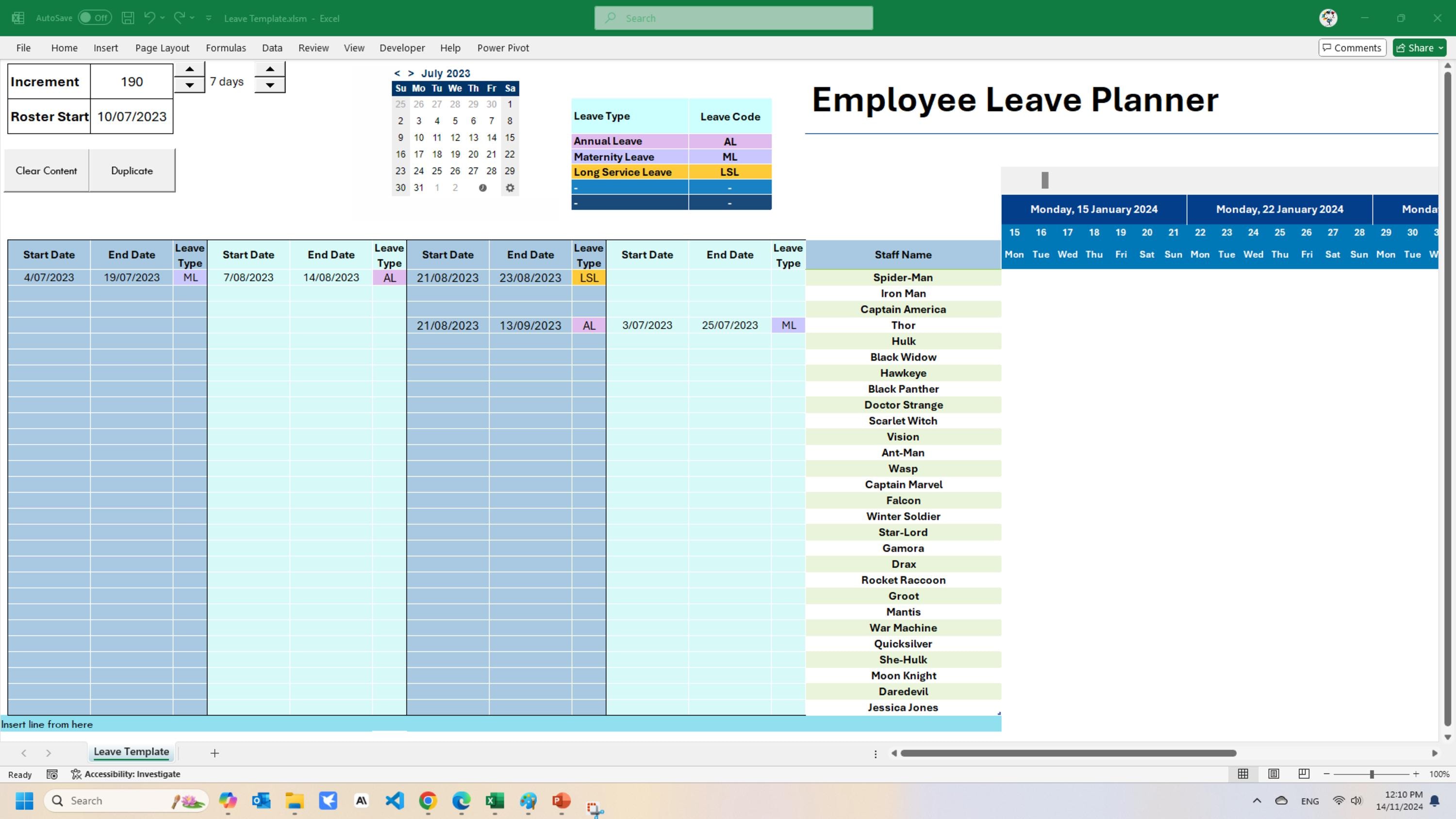 Excel Employee Leave Tracker Template – Customizable HR & Vacation ...