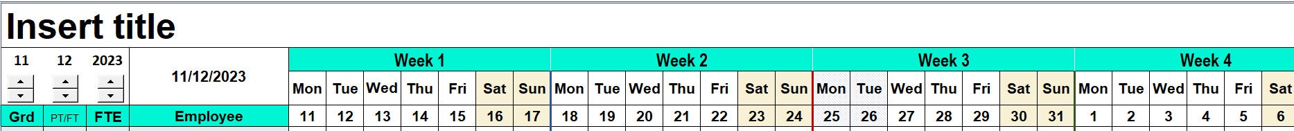 Professional Excel Roster Template: Efficient Rotating Shift - Etsy ...