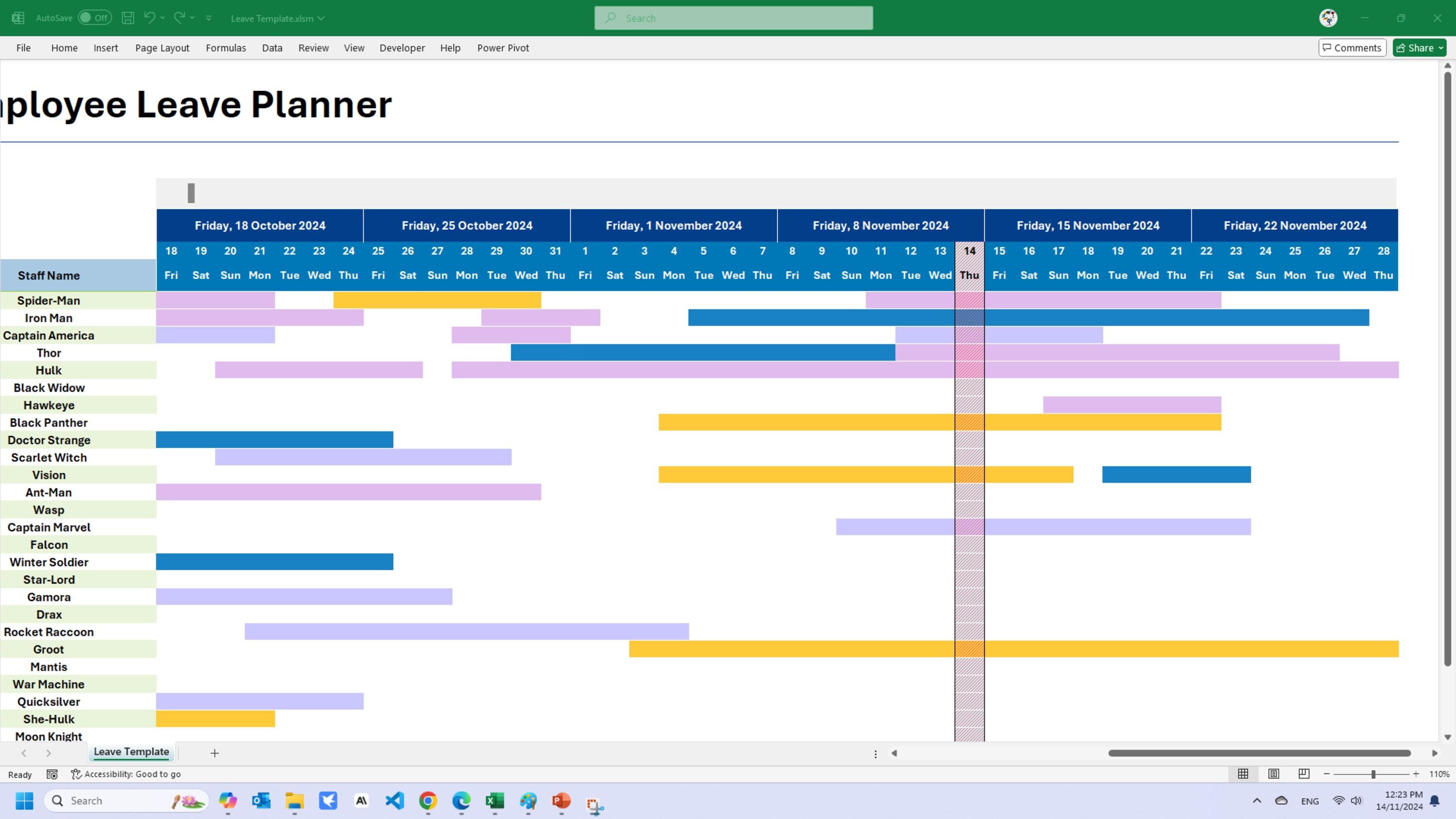 Excel Employee Leave Tracker Template – Customizable HR & Vacation ...