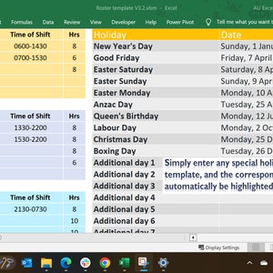 Employee Roster Template Bundle | Excel & Google Sheets 4-week Shift ...