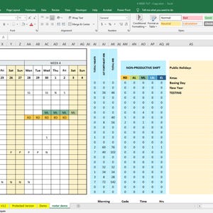 Excel Roster Template Video Tutorial + Practice File | 4‑week Employee ...
