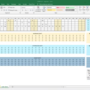 Excel Roster Template Video Tutorial + Practice File | 4‑week Employee ...
