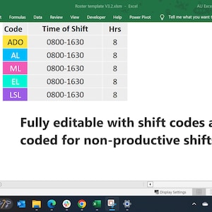 Professional Excel Roster Template: Rotating Shift Planner for Staff ...