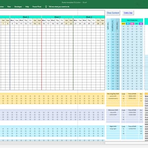 Professional Excel Roster Template: Rotating Shift Planner for Staff ...