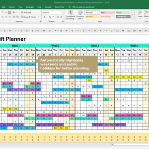 Australian Staff Roster Template | Excel Shift Planner With Payroll ...