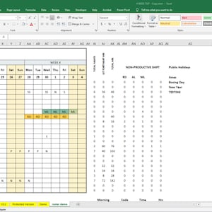 Excel Roster Template Video Tutorial + Practice File | 4-week Shift ...