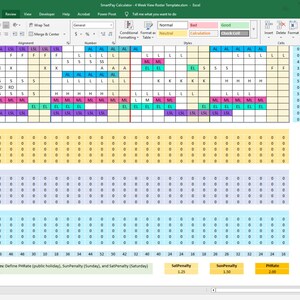 Professional Excel Roster Template: Rotating Shift Planner for Staff ...