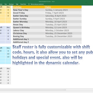 Professional Excel Roster Template: Rotating Shift Planner for Staff ...