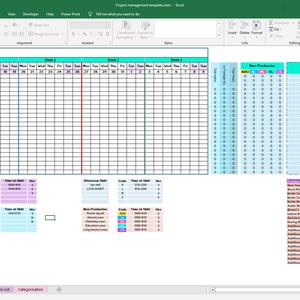 All-in-one Project Management Excel Template: Gantt Chart, Rostering ...