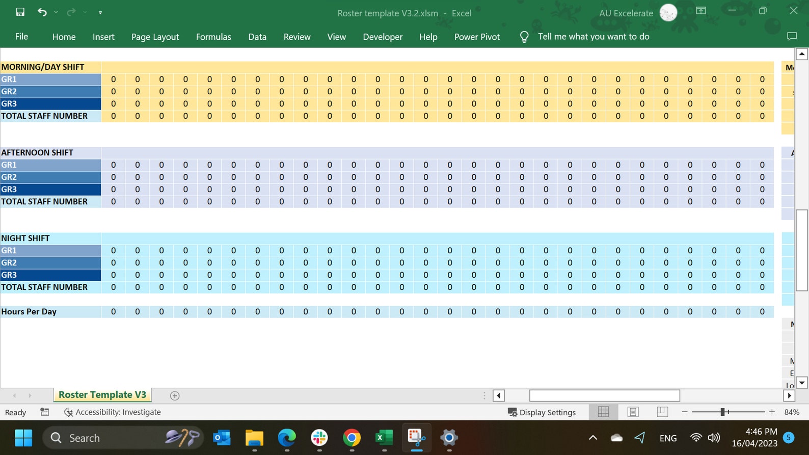 Professional Excel Roster Template: Rotating Shift Planner for Staff ...