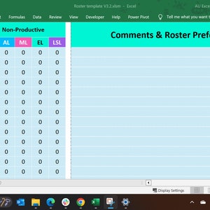 Excel Employee Roster Template | 4-week Shift Planner & Staff Schedule ...