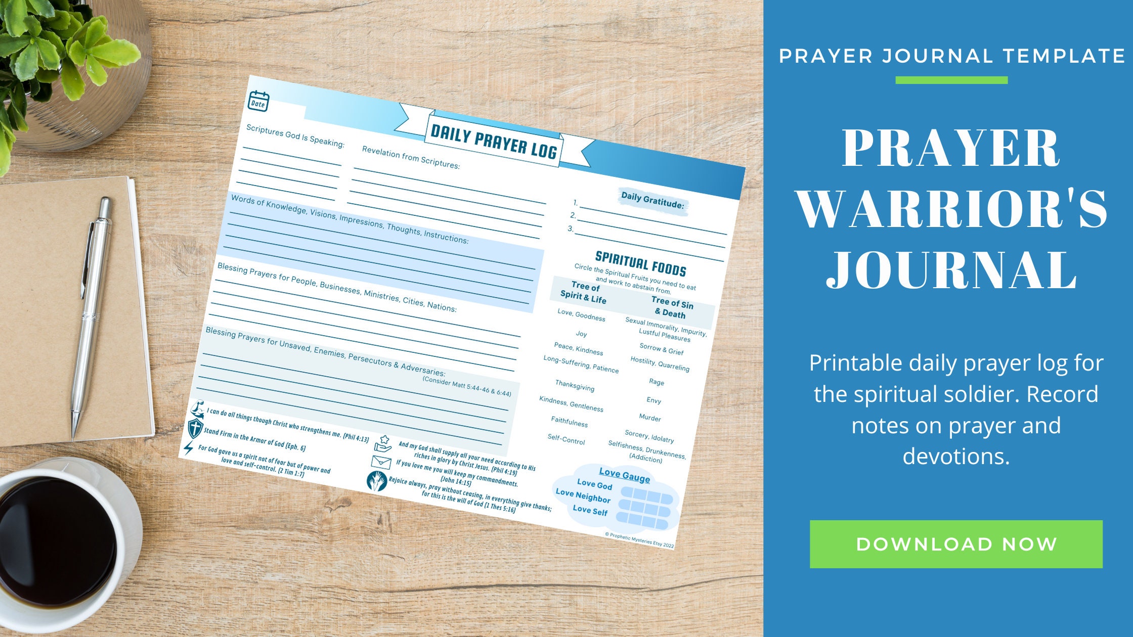 Mens Daily Prayer Journal Printable Daily Christian Journal Diy Prayer