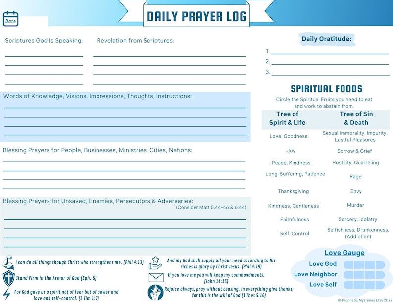 Men's Daily Prayer Journal | Printable Daily Christian Journal | DIY ...