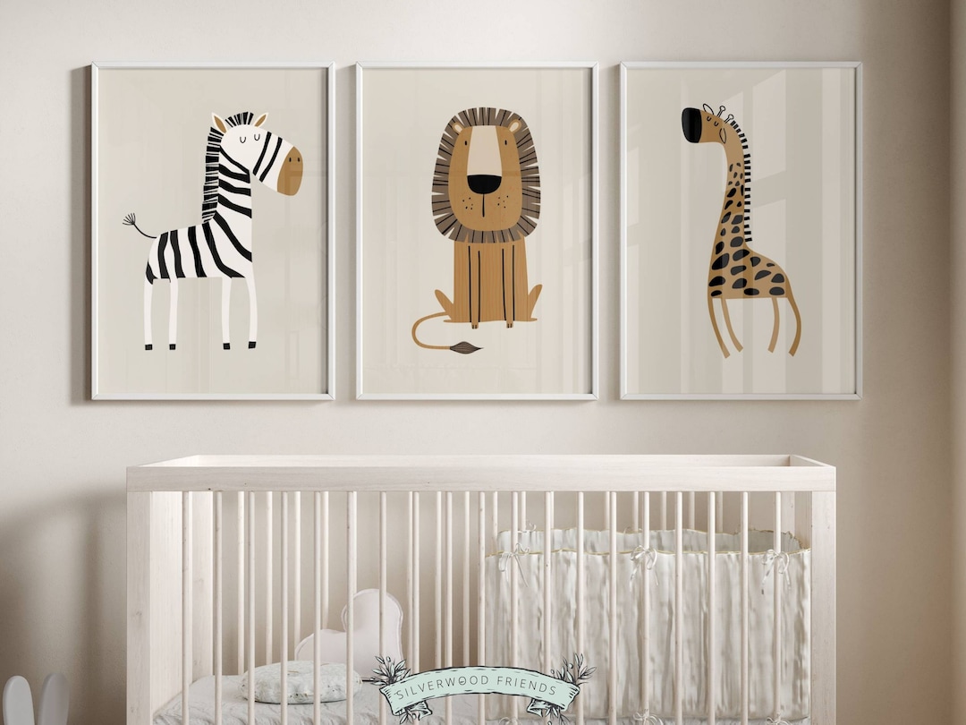 Boho Safari Animal Nursery Decor, Safari Nursery Prints, Boho Nursery ...