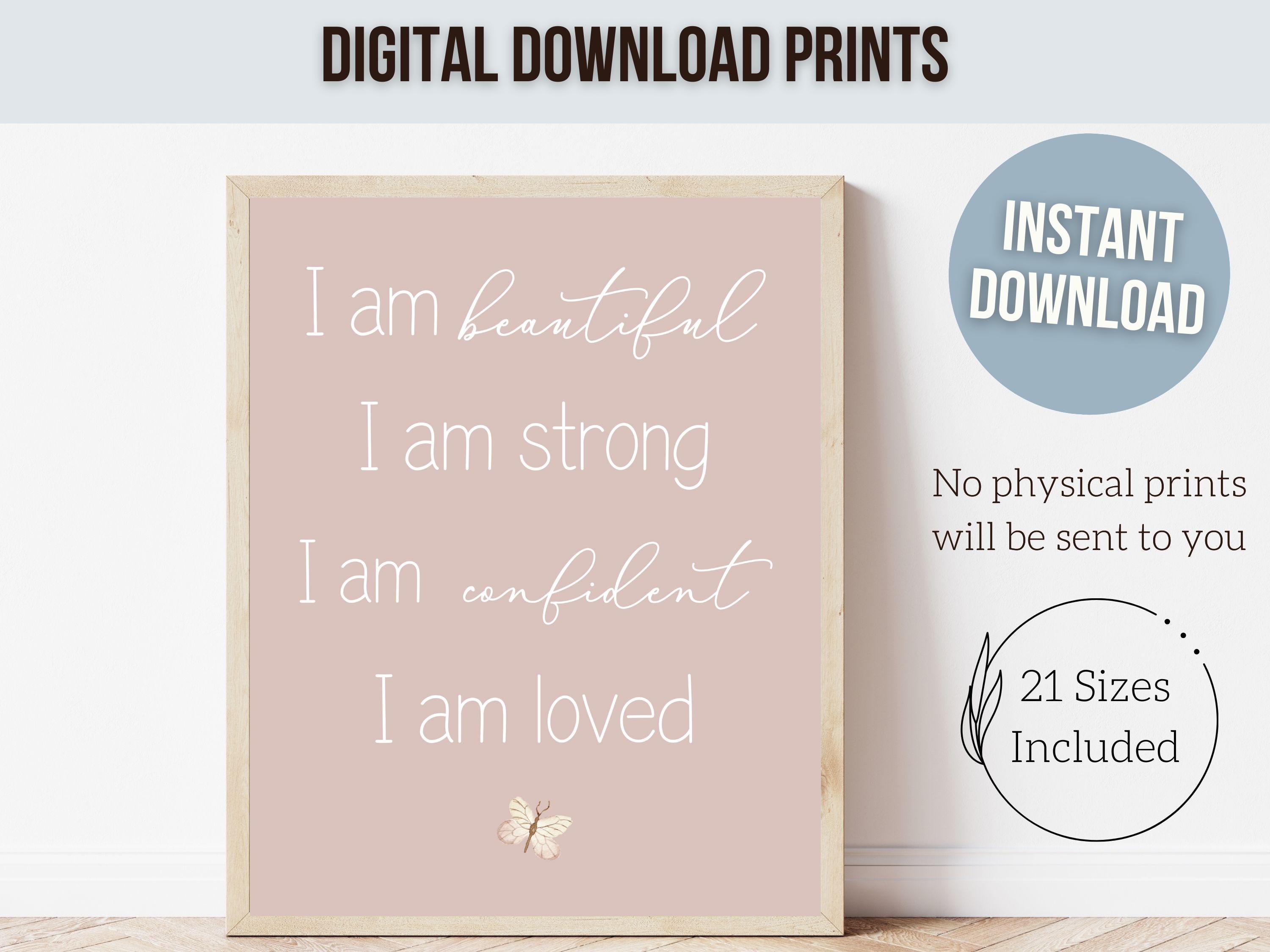 Girls Affirmation Wildflower Nursery Print, Boho Floral Wildflower ...
