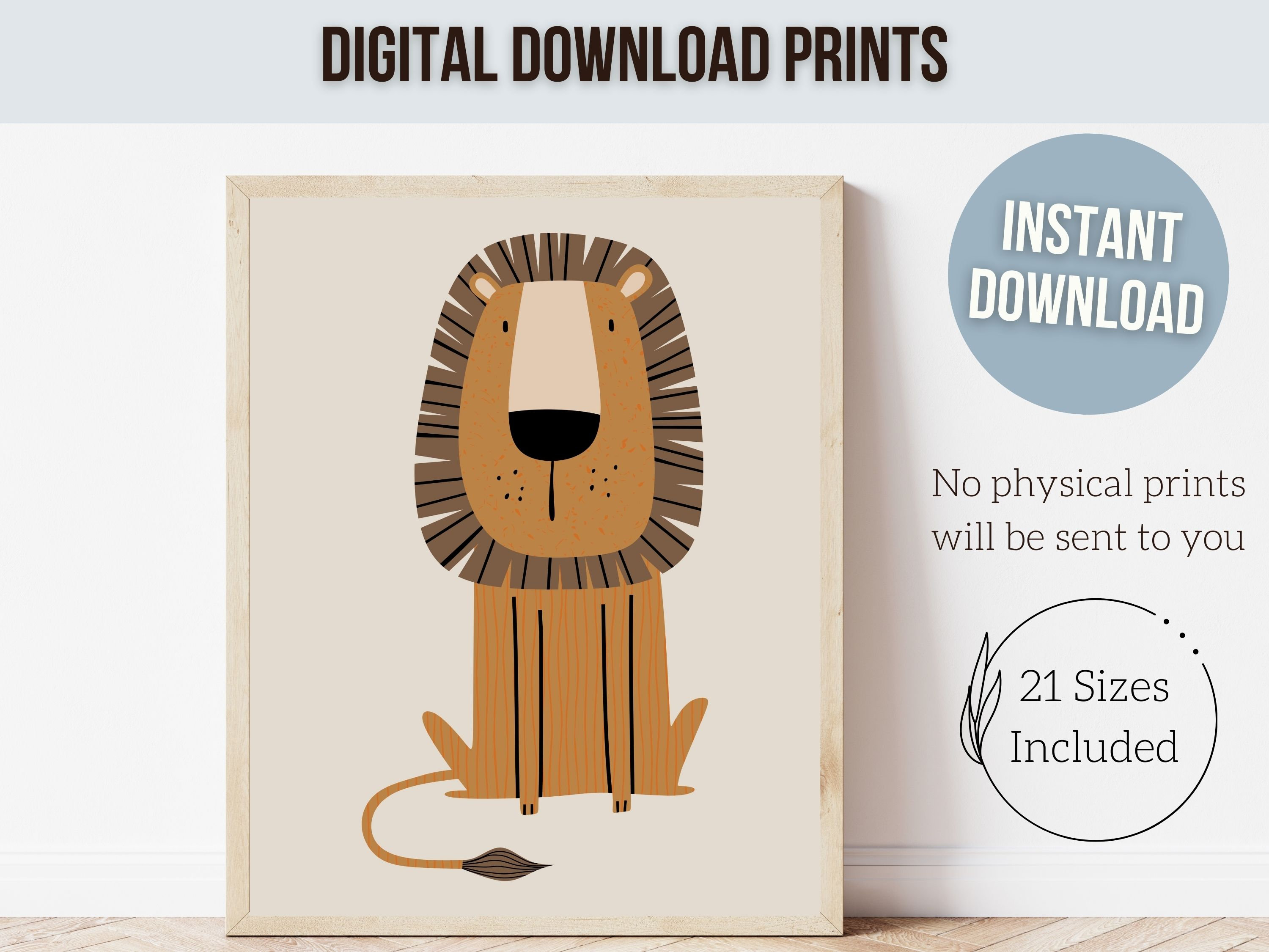 Boho Safari Animal Nursery Prints Set of 6, Jungle Nursery Decor, Boho ...