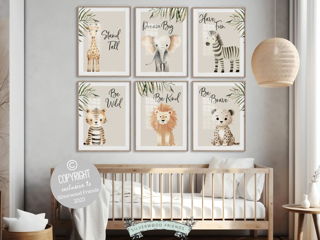 ORIGINAL Boho Safari Jungle Animal Nursery Prints, Safari Nursery Decor ...