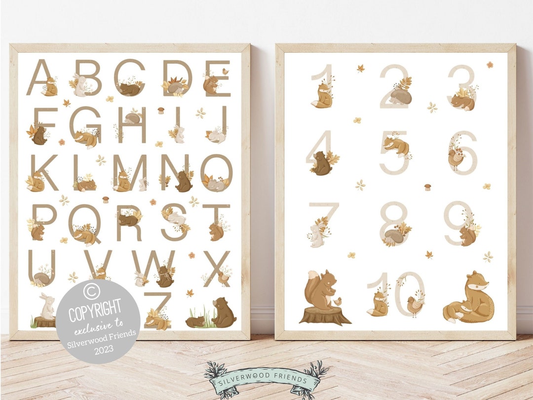 Woodland Alphabet Poster, Woodland Nursery Decor, Forest Animal Abc ...