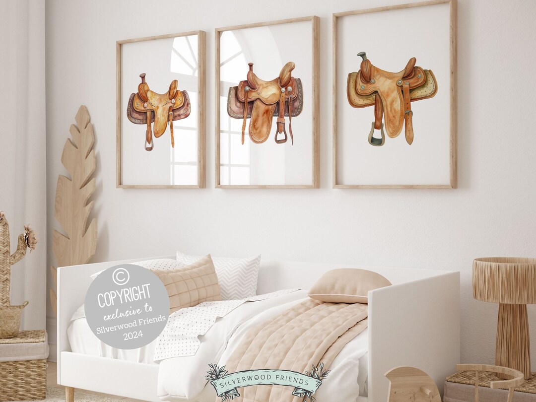 Saddle Prints, Cowboy Nursery Prints, Cowgirl Nursery Decor, Western ...