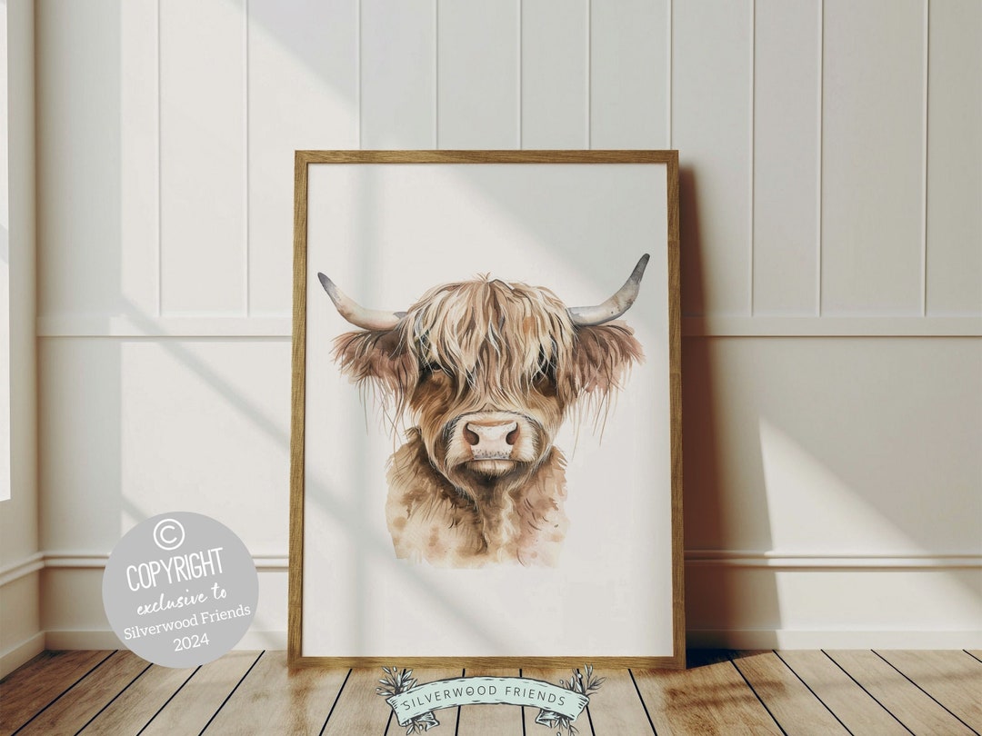 Highland Cow Nursery Print, Highland Cow Nursery Decor Gifts, Kids Farm ...