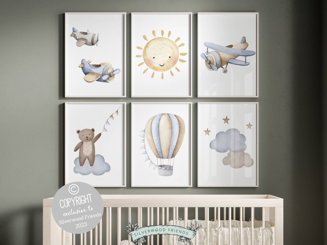 Transport Nursery Print Gift for Baby Boy Hot Air Balloon Nursery Decor ...
