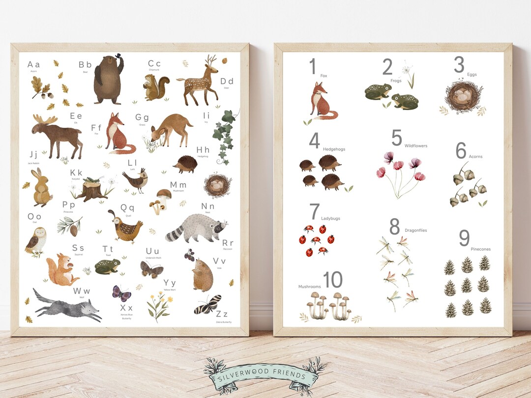 Woodland Alphabet Poster, Woodland Nursery Decor, Forest Animal Abc ...