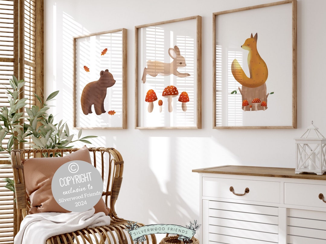 Woodland Mushroom Nursery Print Gift For Kids Woodland Mushroom Nursery ...