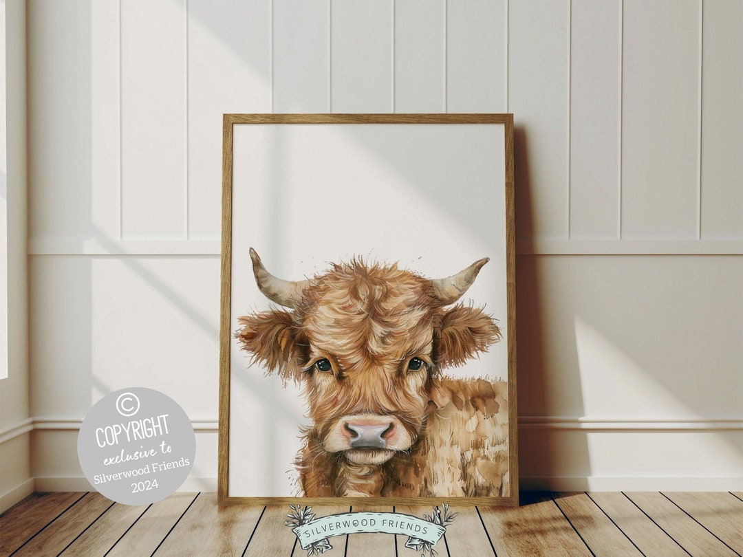 Highland Cow Nursery Print, Highland Cow Nursery Decor, Baby Farm ...