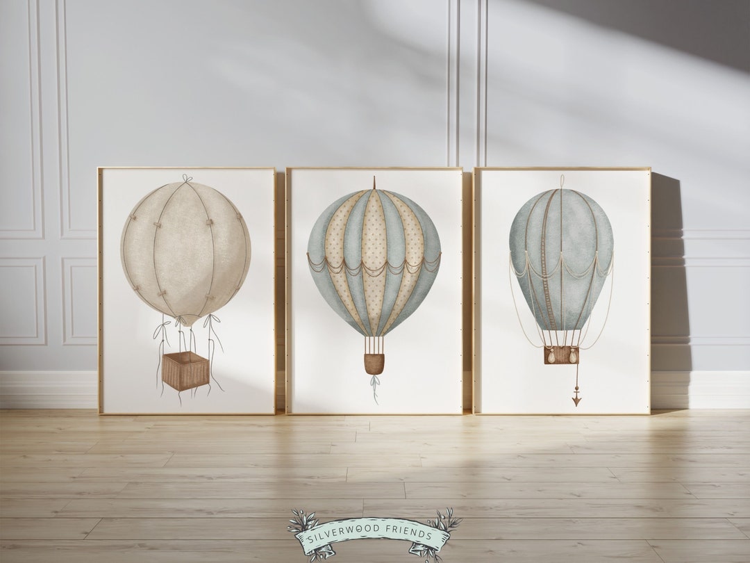 ORIGINAL Hot Air Balloon Nursery Print Gift for Kids Room Air Balloon ...