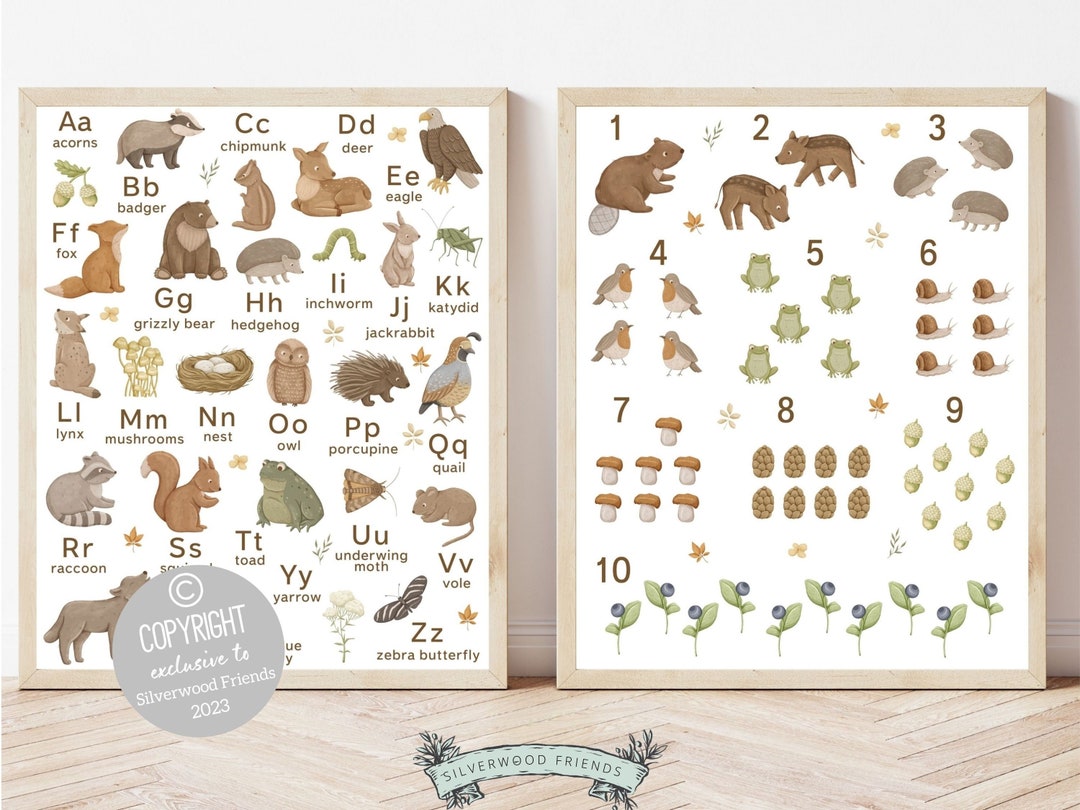Woodland Alphabet Poster, Woodland Nursery Decor, Forest Animal Abc ...
