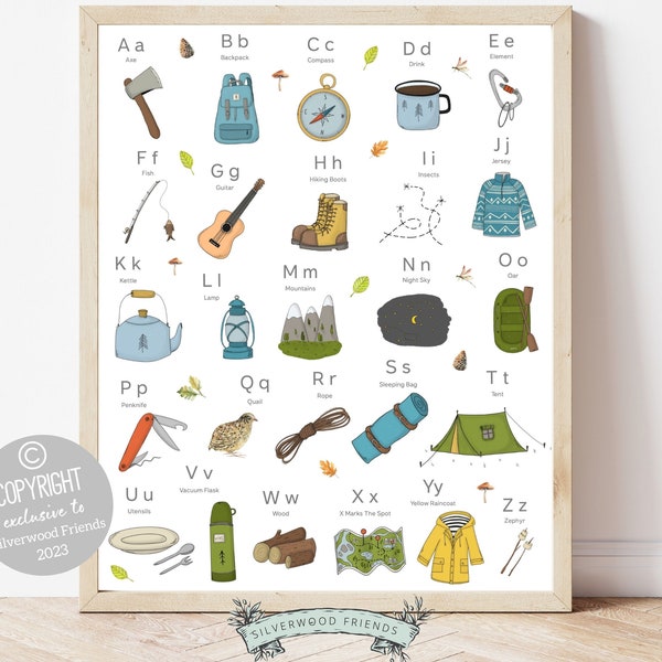 Camping Alphabet - Etsy