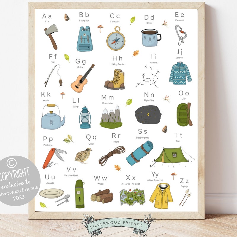 Camping Alphabet - Etsy