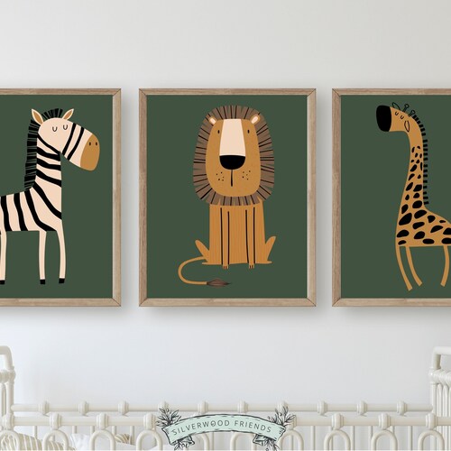 Boho Nursery Wall Art Safari Nursery Prints Green Nursery - Etsy