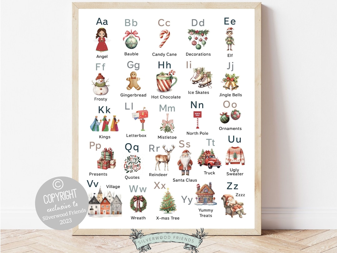 Christmas Alphabet Print, Christmas ABC Print, Kids Christmas ...