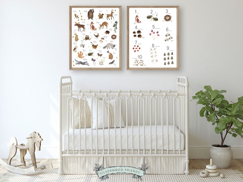 Woodland Alphabet Poster Woodland Alphabet Print Woodland - Etsy