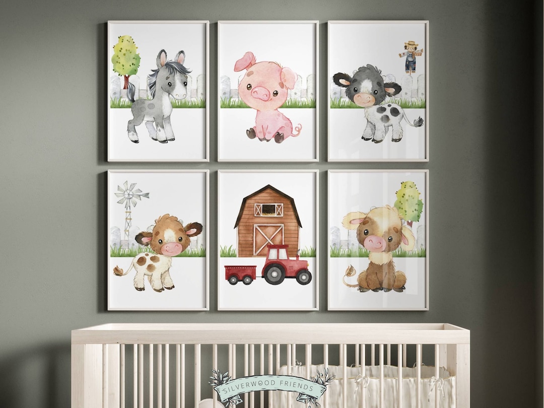Baby Farm Nursery Prints, Cute Farm Animal Posters, Tractor Nursery ...