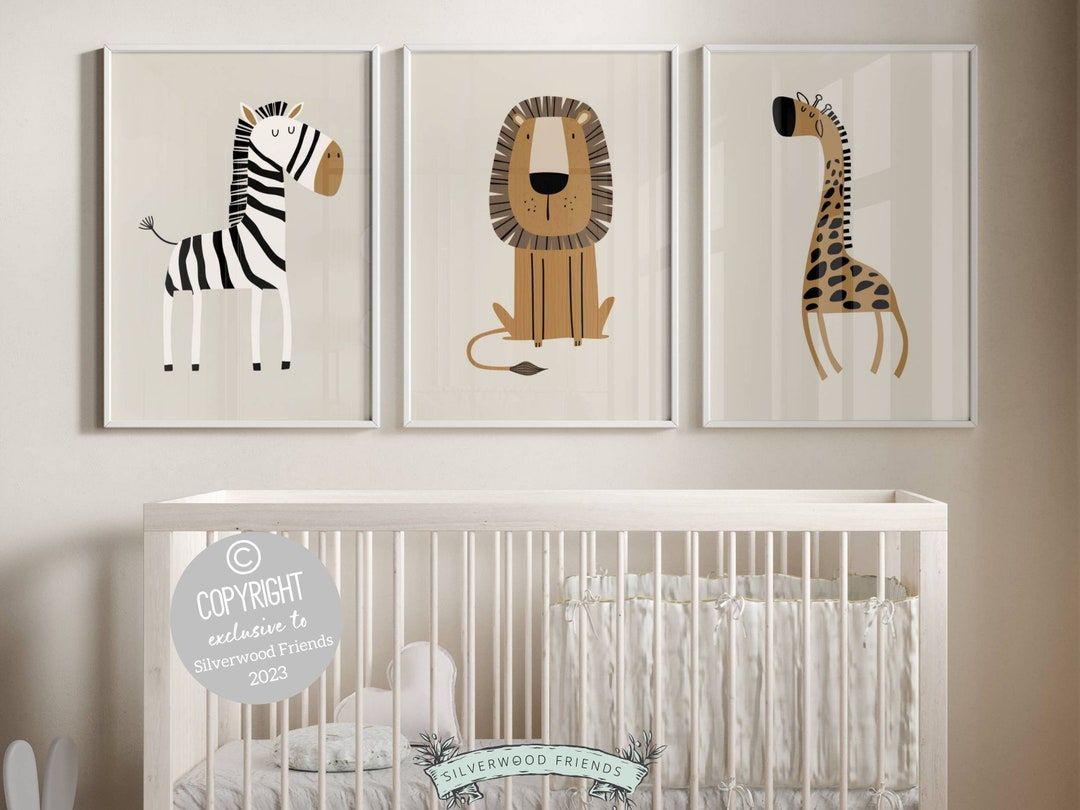 Boho Safari Animal Nursery Decor, Safari Nursery Prints, Boho Nursery ...