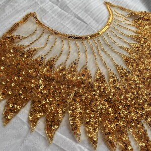 Luxury Gold Silver Black Lace Collar, Beaded Collar Patch, Neckline ...