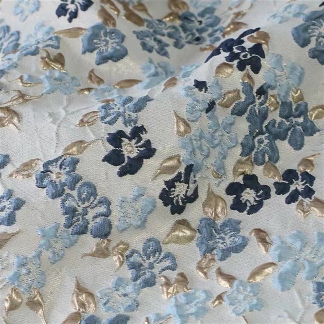Gorgeous Floral Jacquard Fabric, Embossed Embroidery Fabric for ...