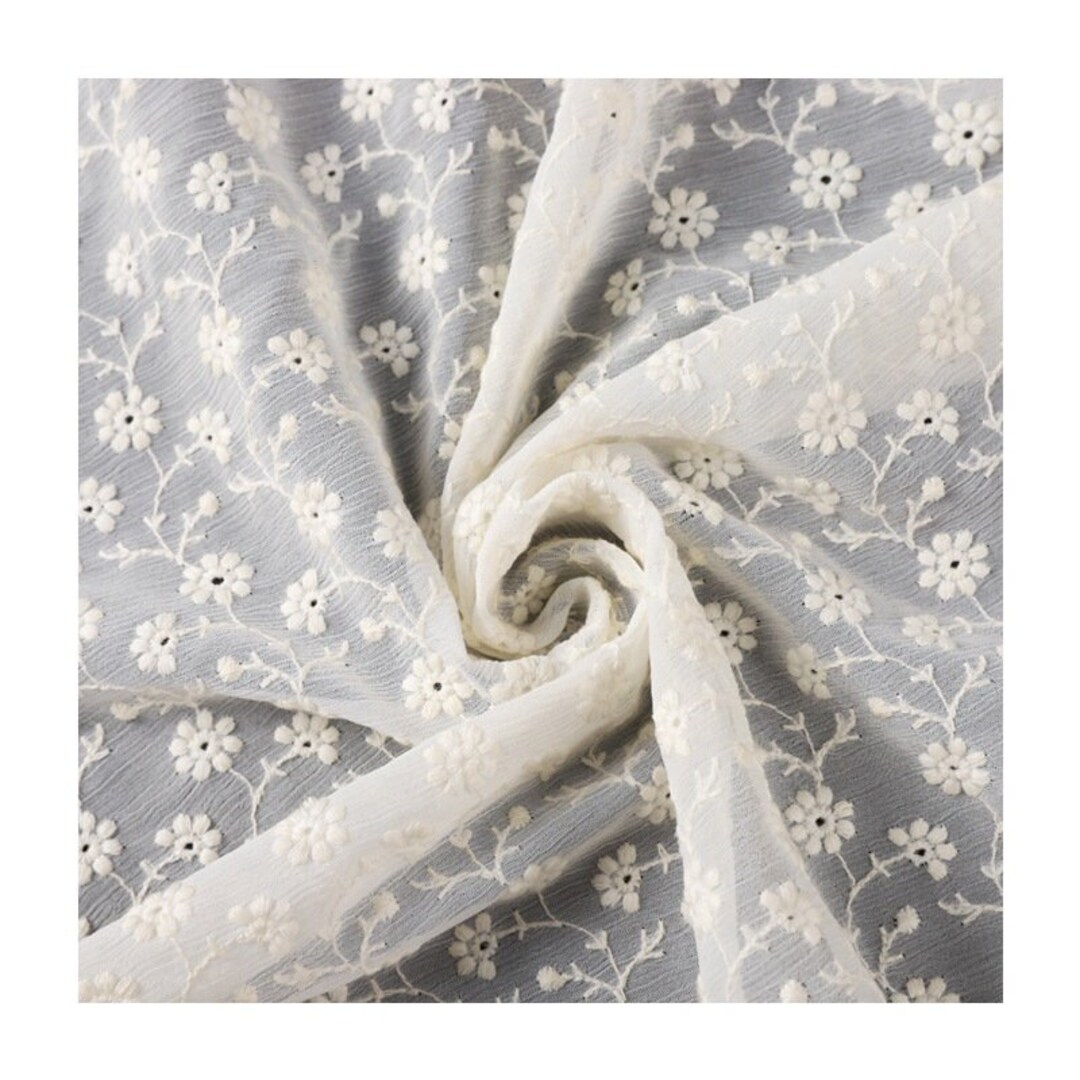 Daisy Embroidery Cotton Chiffon Lace, Daisy Flowers Embroidery Fabric ...