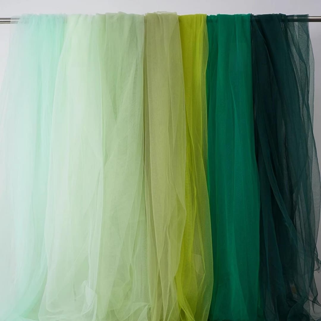 Green Tulle Fabric, Sheer Tulle Mesh Fabric, Bridal Tulle for Veils ...