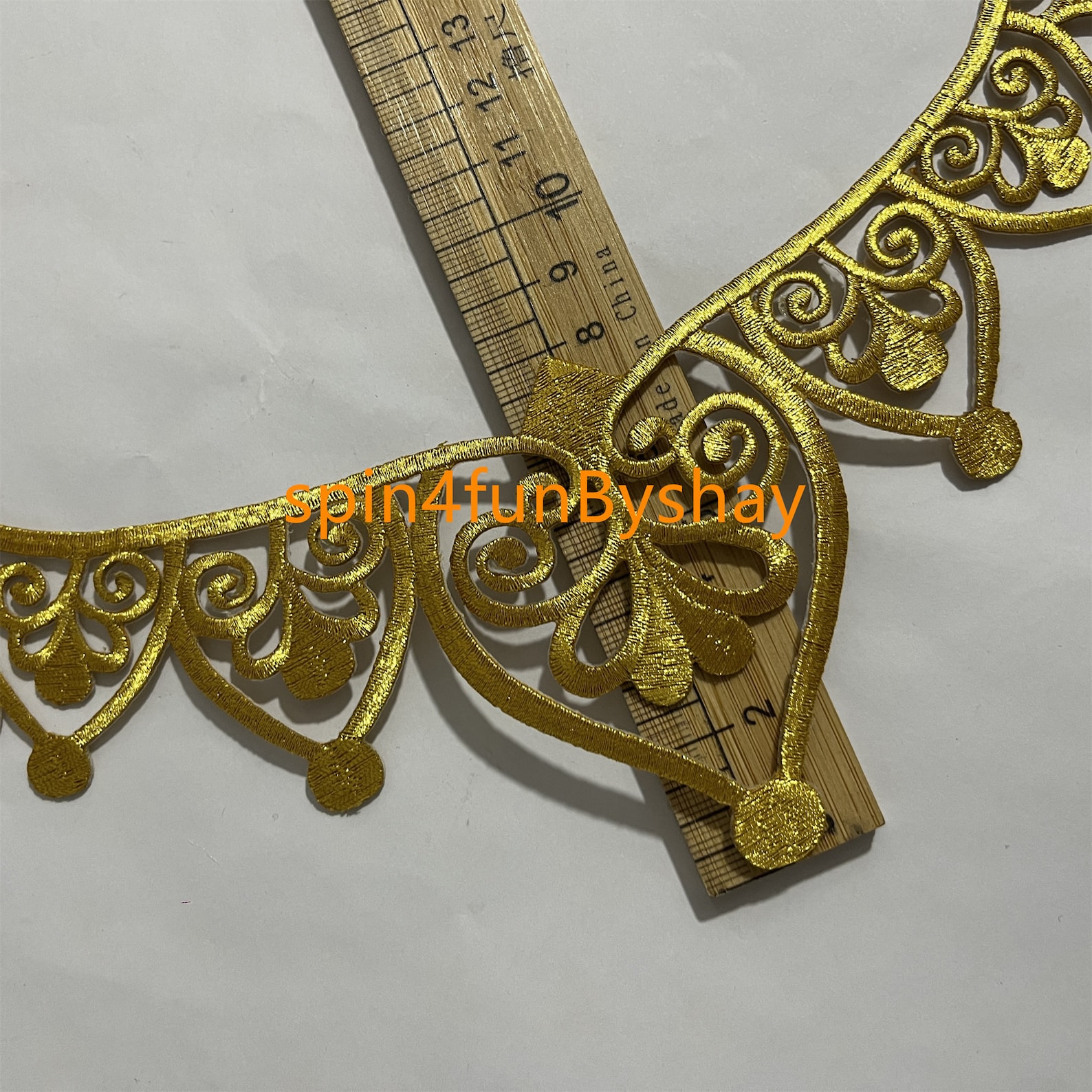 Gold Thread Lace Applique, Vintage Embroidery Baroque Style Iron on ...