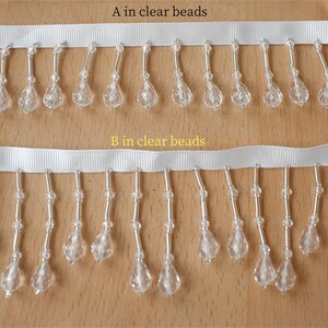 Dangling Fringe Trim, Beaded Fringe Trim, Heavy Bead Trimming for Dance ...