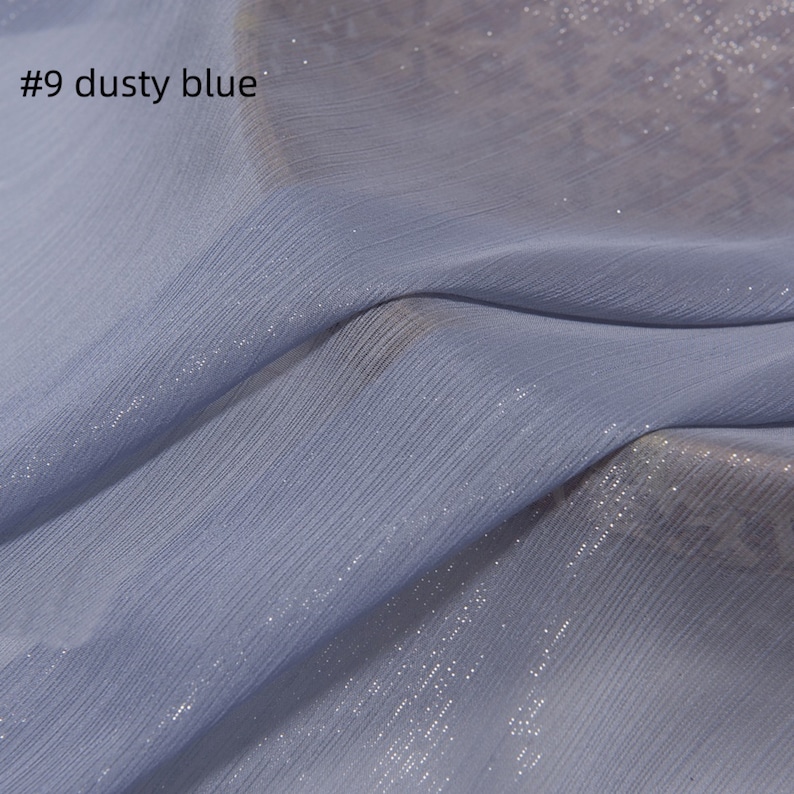 Shiny Silver Thread Chiffon Fabric, Soft Chiffon Fabric, for Bridal ...